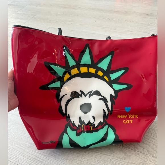 Marc Tetro | Bags | Marc Tetro Large Handbag Ny Westie Vinyl Tote Bag ...